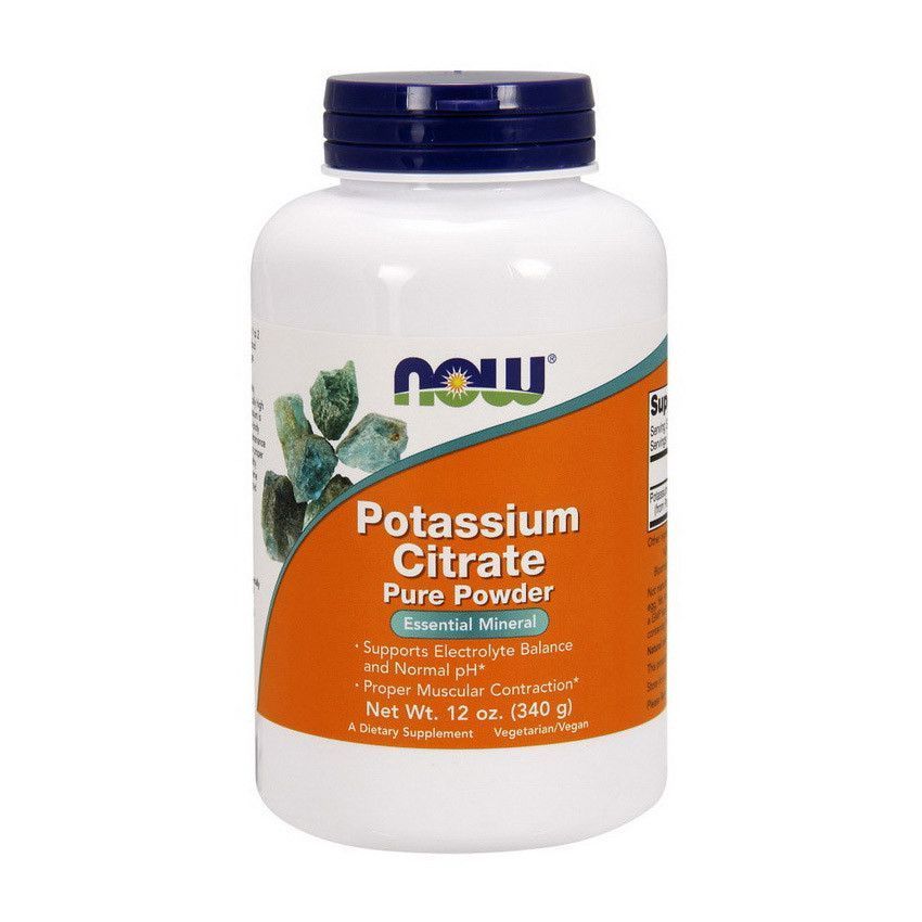 Калий (из цитрата калия) 448 мг Now Foods Potassium Citrate Pure Powder ...